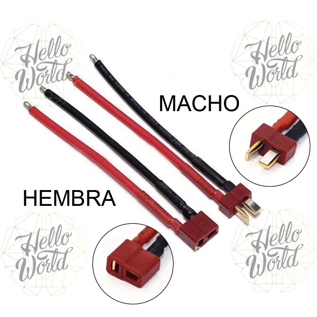 Cable y conector T deans 14AWG 10cm – Hello World Electronics